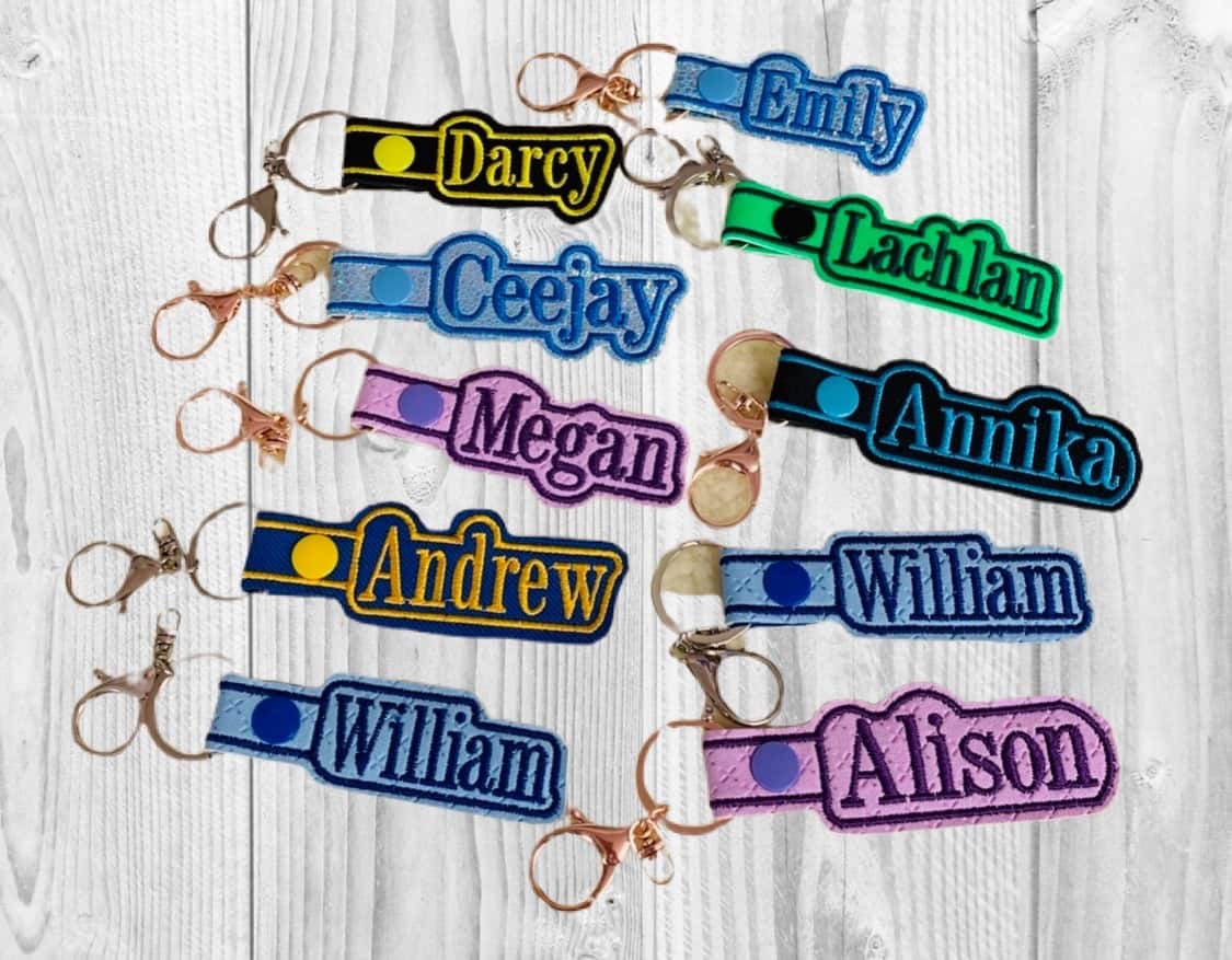 Handmade Embroidered Personalised Keyring / Bag Tag. ⋆ Spend With Us ...