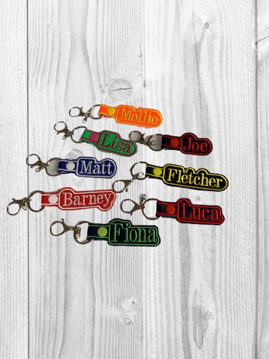 Handmade Embroidered Personalised Keyring / Bag Tag. ⋆ Spend With Us ...