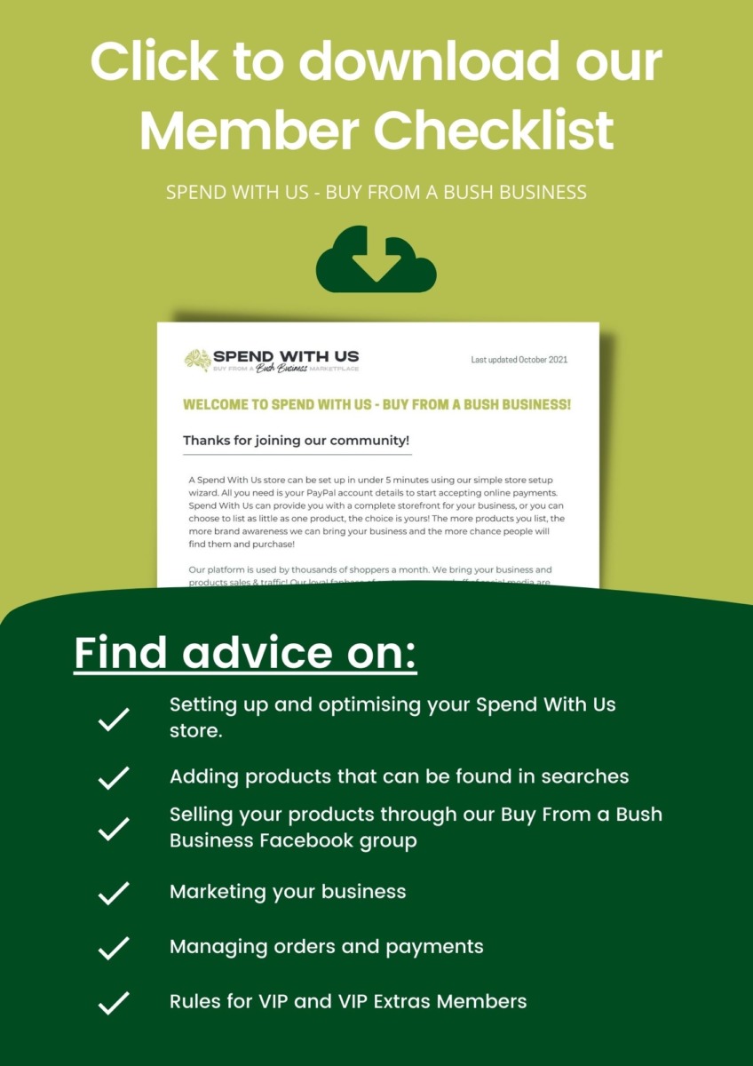 Member Checklist ⋆ Spend With Us - Buy From a Bush Business