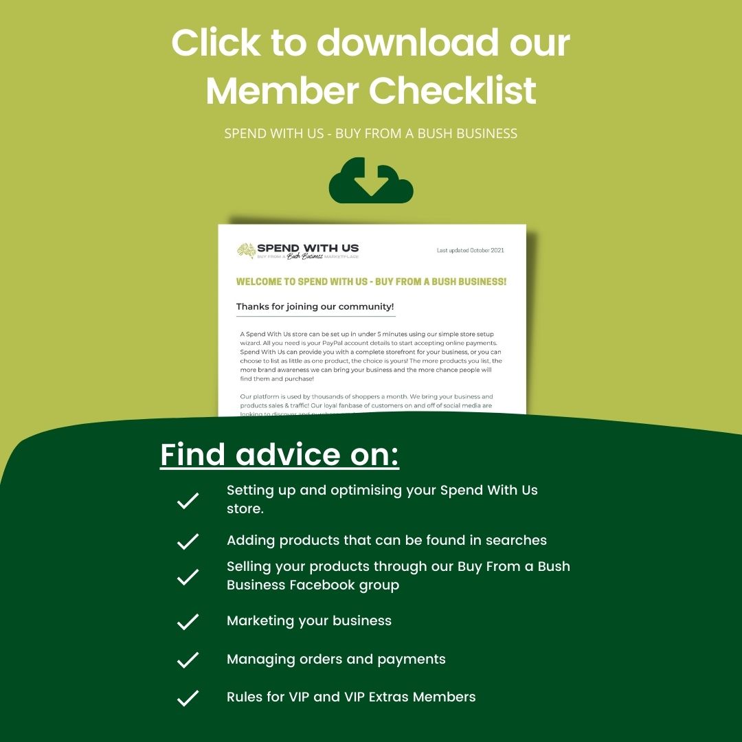 Member Checklist ⋆ Spend With Us - Buy From a Bush Business