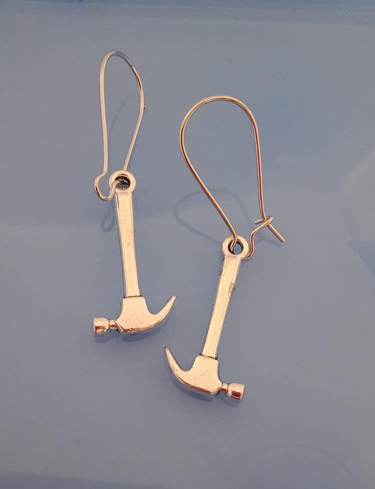 Silver hammer charm earrings ⋆ Spend With Us - Buy From a Bush Business ...