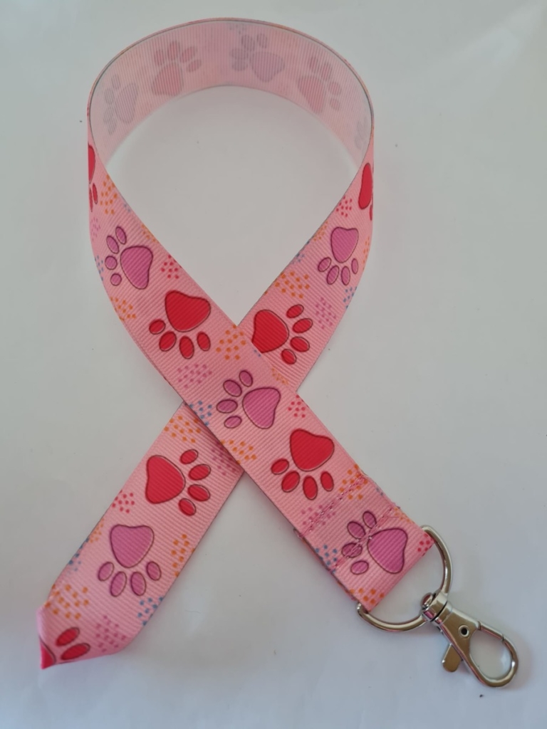 Pink paw print lanyard / ID holder / badge holder ⋆ Spend With Us - Buy ...