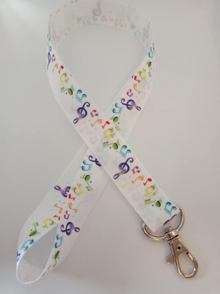 Music note print lanyard / ID holder /badge holder ⋆ Spend With Us ...