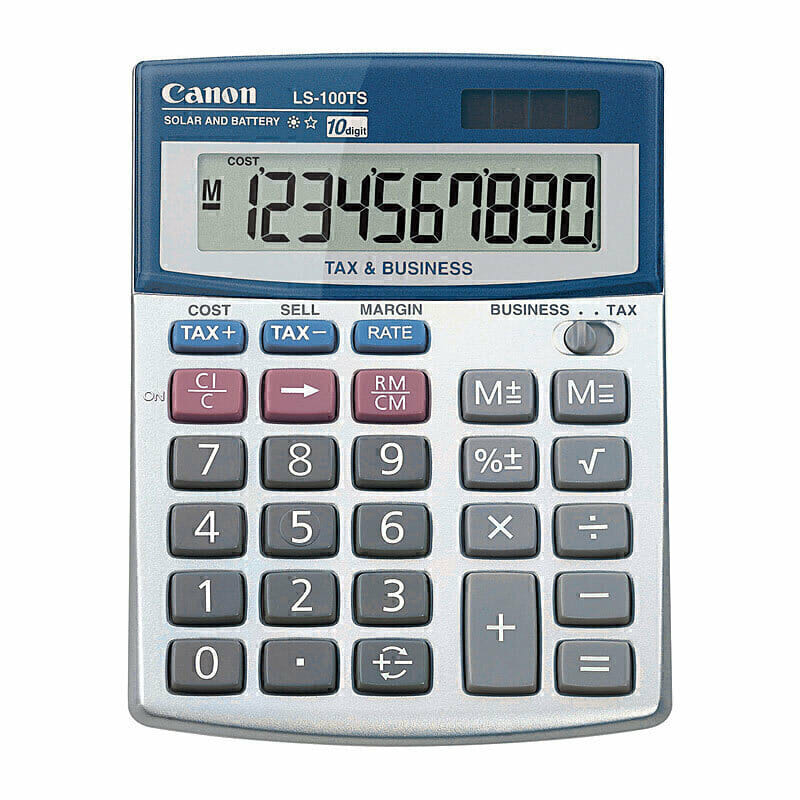 Canon Calculator LS100TS 10 Digit Desktop Dual Powered + GST Function ⋆ ...