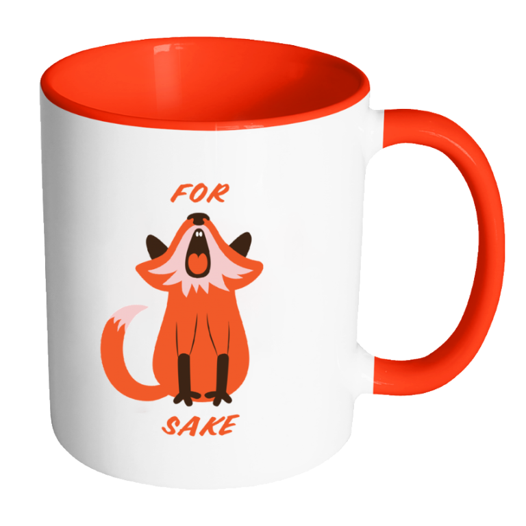 For Fox Sake Coloured Accent Mug ⋆ Spend With Us - Buy From a Bush Business