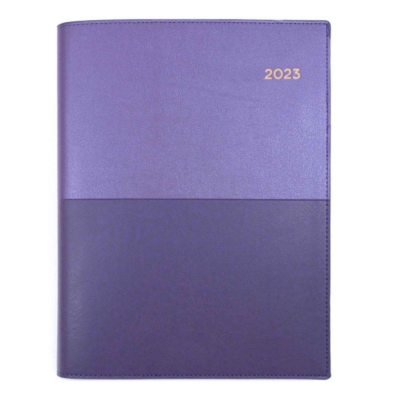 Collins 2023 Quarto Vanessa Diary Week To View 325.V55 Diaries - Purple ...