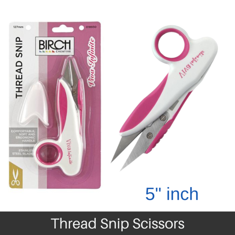 BIRCH Thread Snips Pink Viva Soft & Ergonomic Handle 5", Cutter Sharp ...