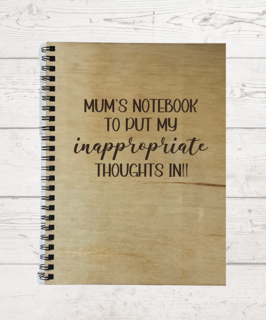 Wooden engraved notebook ⋆ Spend With Us - Buy From a Bush Business