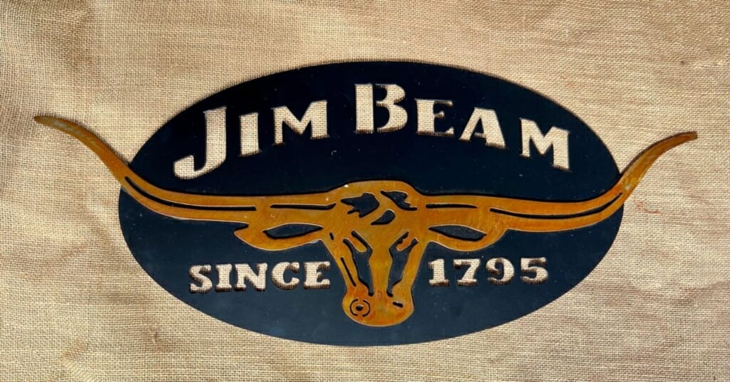 Jim Beam Metal Sign ⋆ Spend With Us - Buy From a Bush Business Marketplace