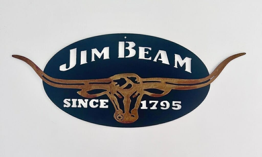 Jim Beam Metal Sign ⋆ Spend With Us - Buy From a Bush Business Marketplace