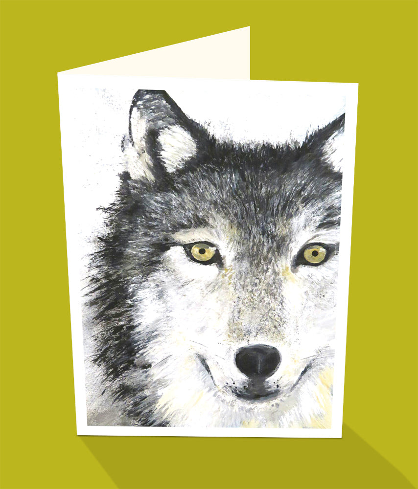 Black wolf greeting card by Emma Harris and Cloud Publishing ⋆ Spend ...