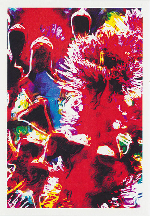 Greeting card abstract of red flowering gum flowers and pods by artist ...