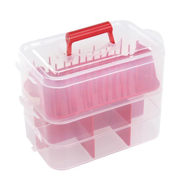 Storage Box 3-Tier Craft Organizer Clear Compartment Containers ⋆ Spend ...
