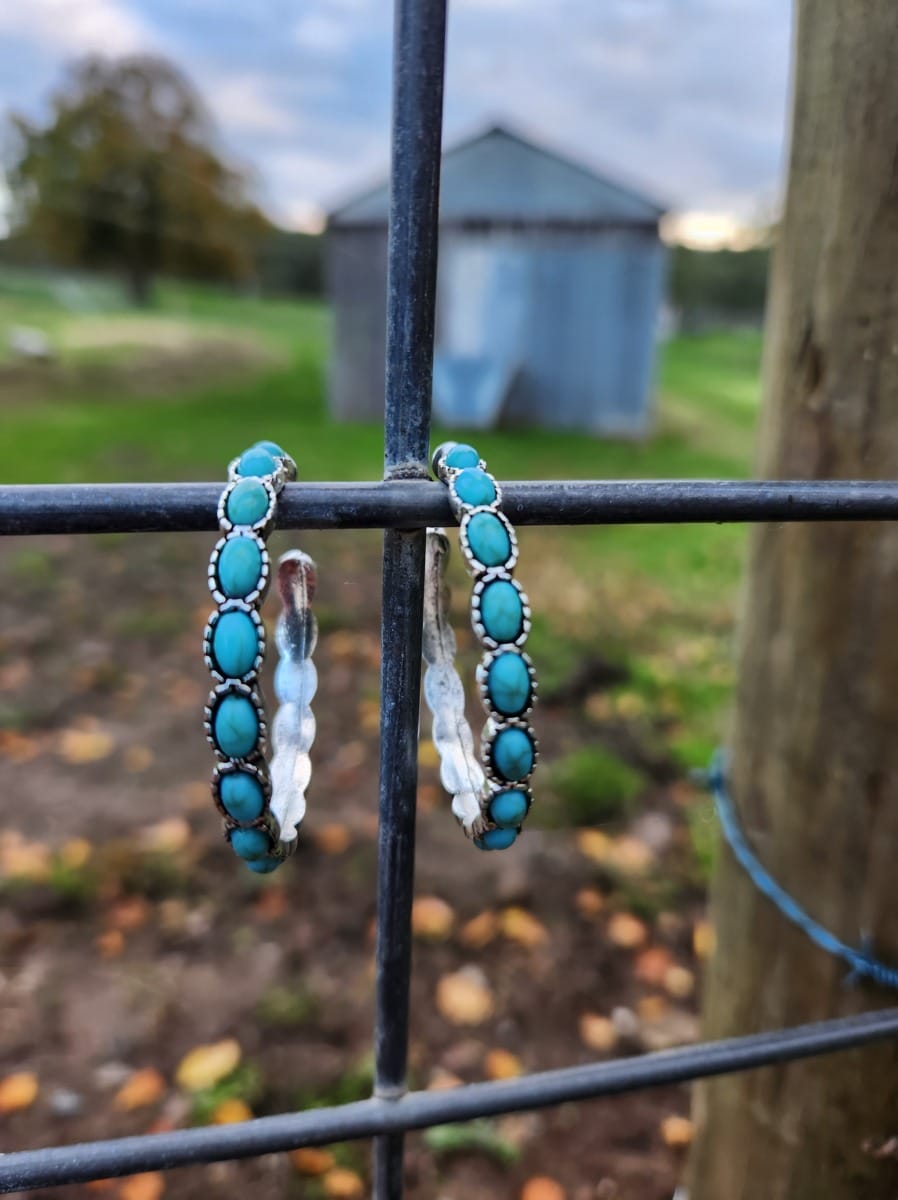 Turquoise hoops ⋆ Spend With Us - Buy From a Bush Business