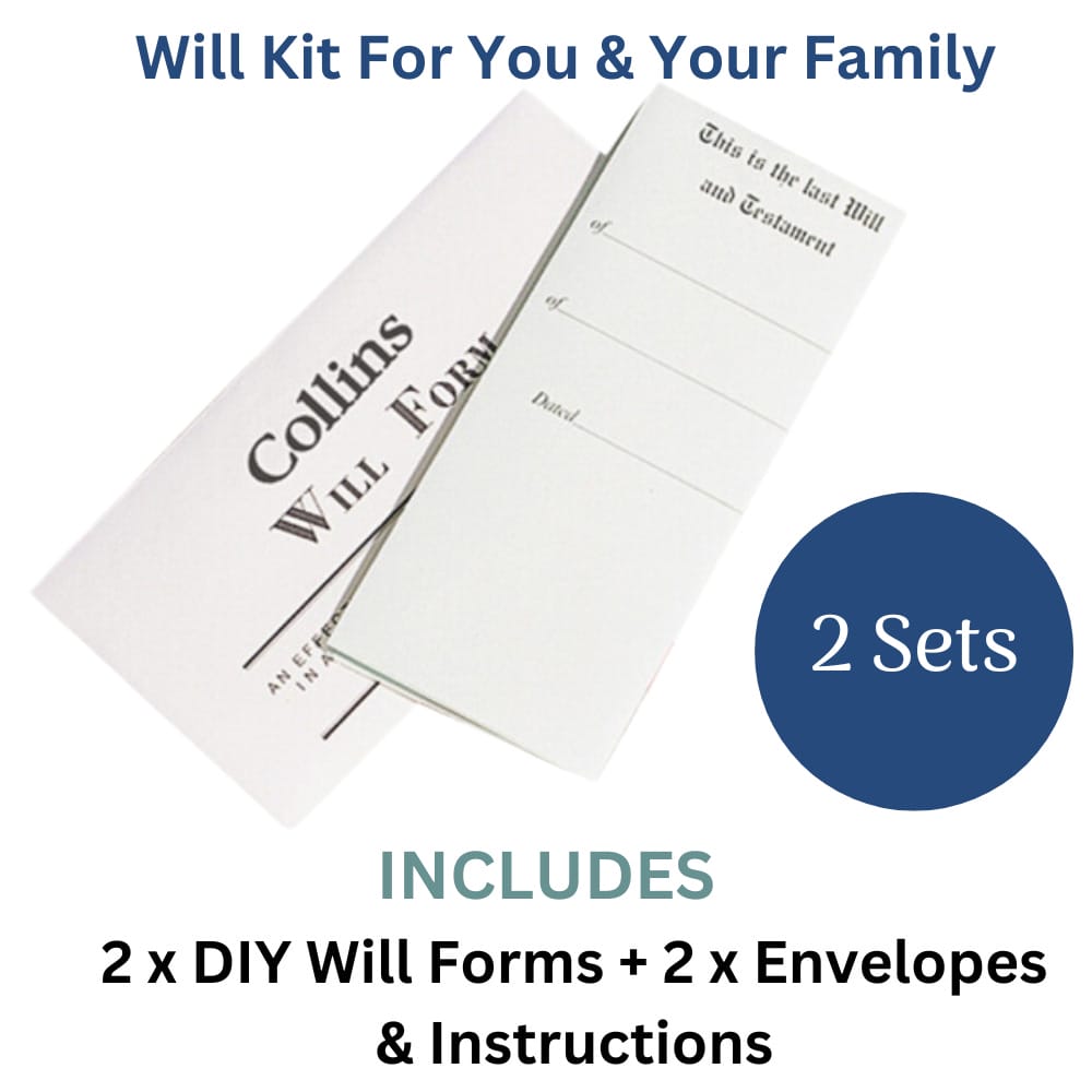 2 X DIY Will Forms KIT Collins Australian Will Pack Will Kit With ...