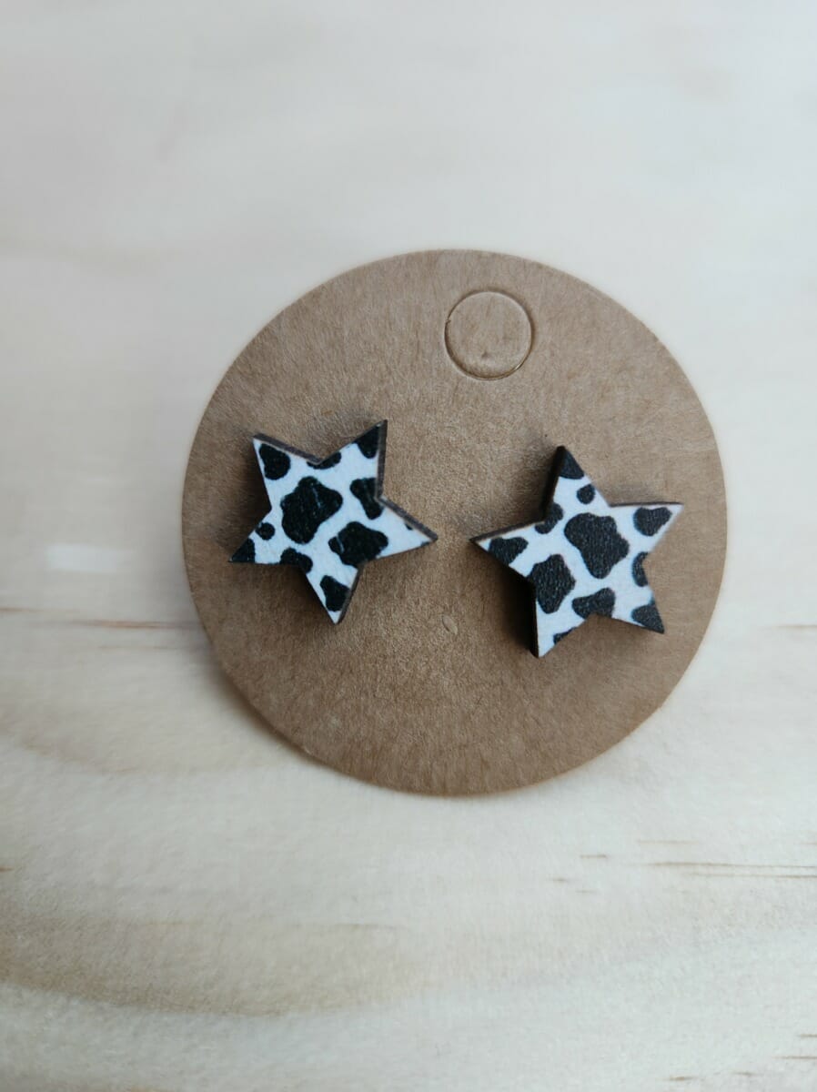 Star cow print studs ⋆ Spend With Us - Buy From a Bush Business