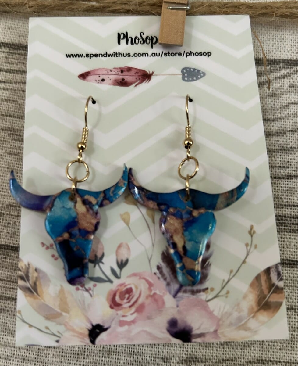 Polymer clay drop earrings ⋆ Spend With Us - Buy From a Bush Business