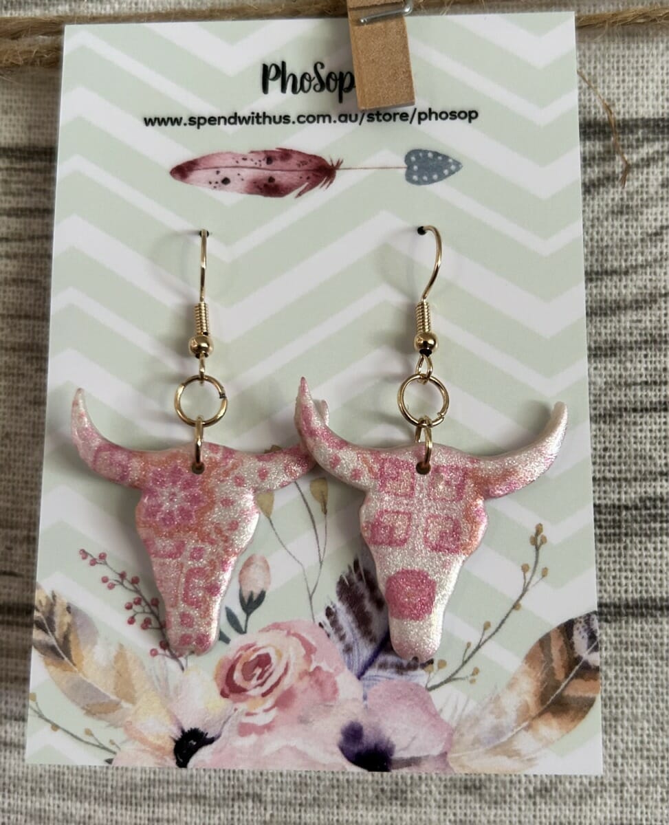 Polymer clay drop earrings ⋆ Spend With Us - Buy From a Bush Business