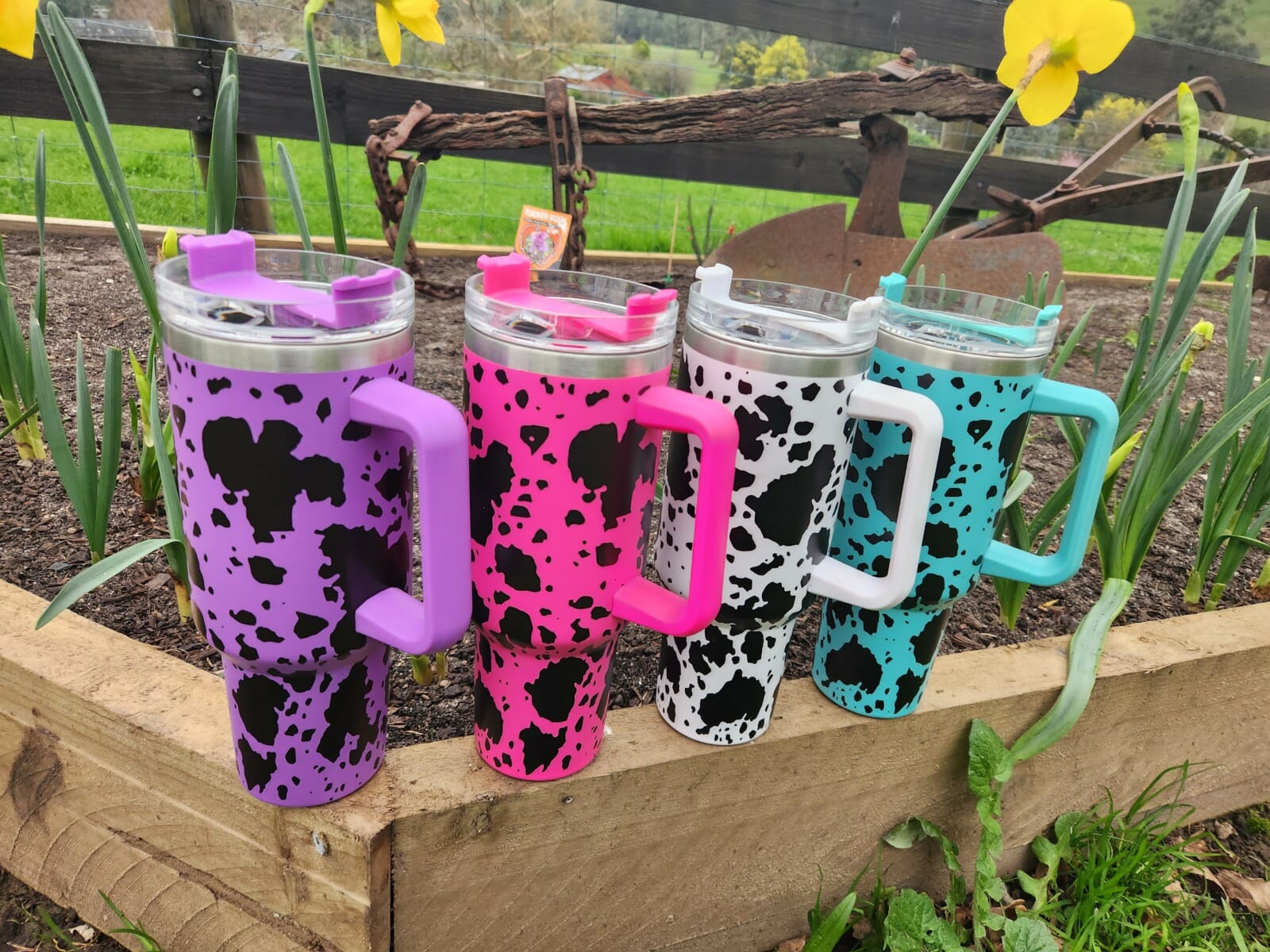 Teal Cow Print mug ⋆ Spend With Us - Buy From a Bush Business