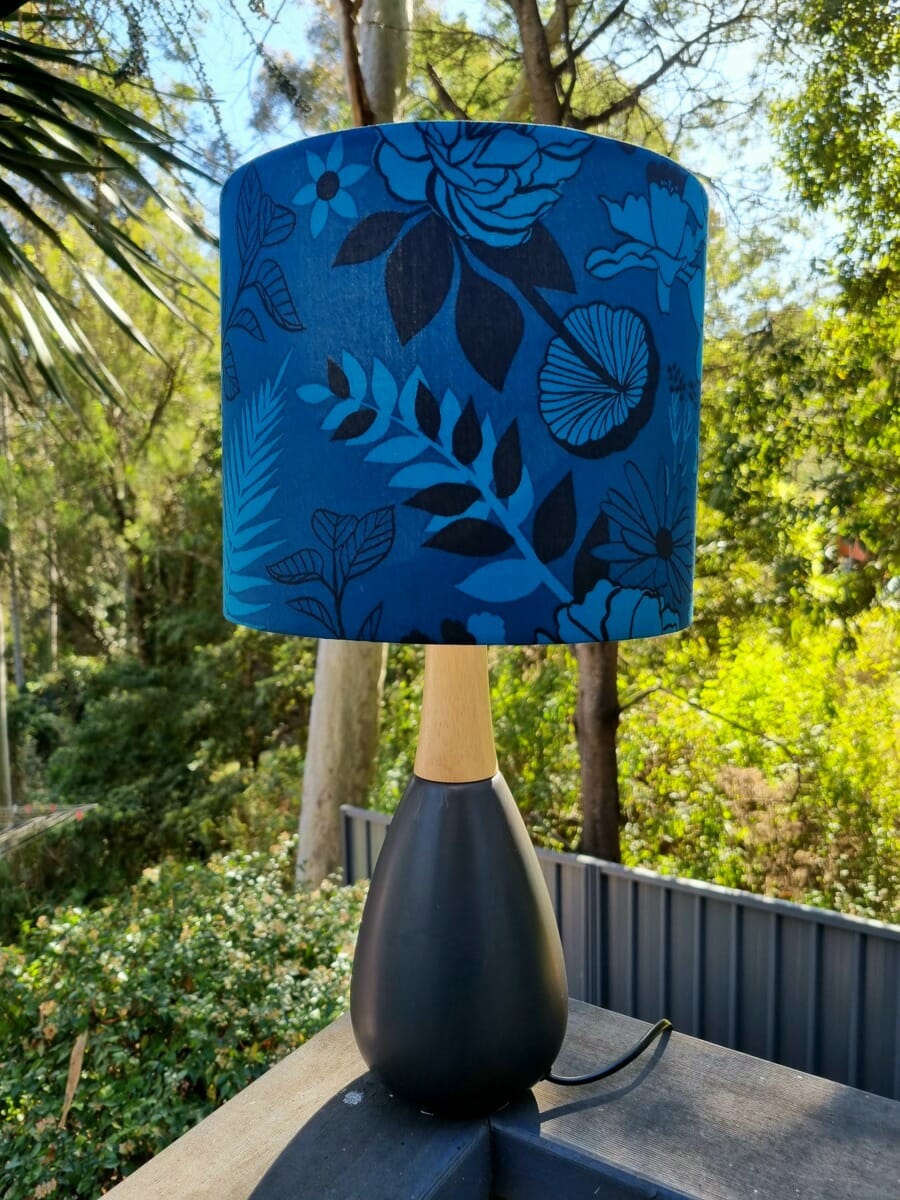 Blue floral lampshade, deep blue lampshade,floral lampshade ⋆ Spend ...