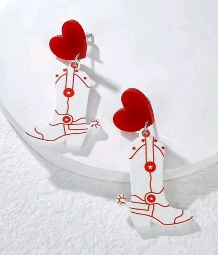 Heart cowgirl boot dangles ⋆ Spend With Us - Buy From a Bush Business