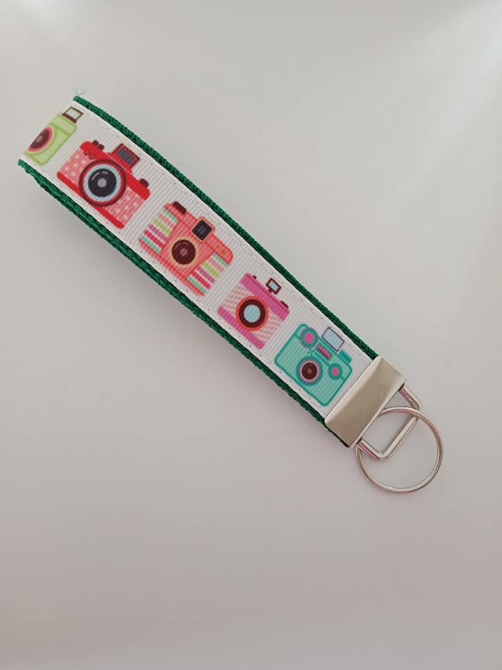 Camera print key fob wristlet ⋆ Spend With Us - Buy From a Bush Business
