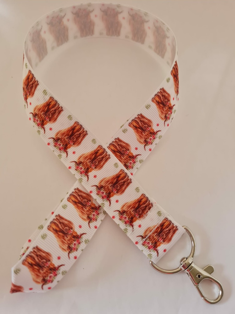 Highland cow print lanyard / Id holder / badge holder ⋆ Spend With Us ...
