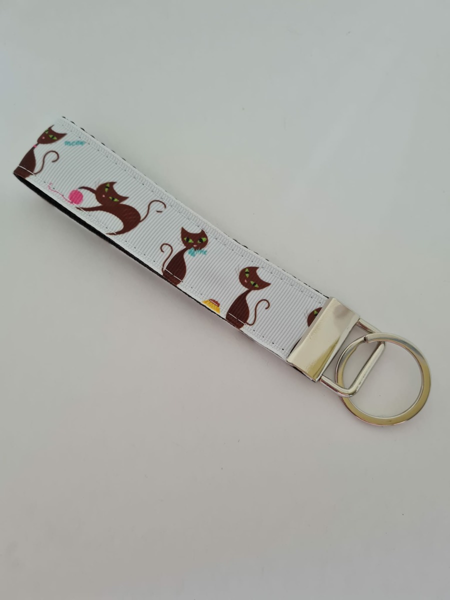 Cat print key fob wristlet ⋆ Spend With Us - Buy From a Bush Business