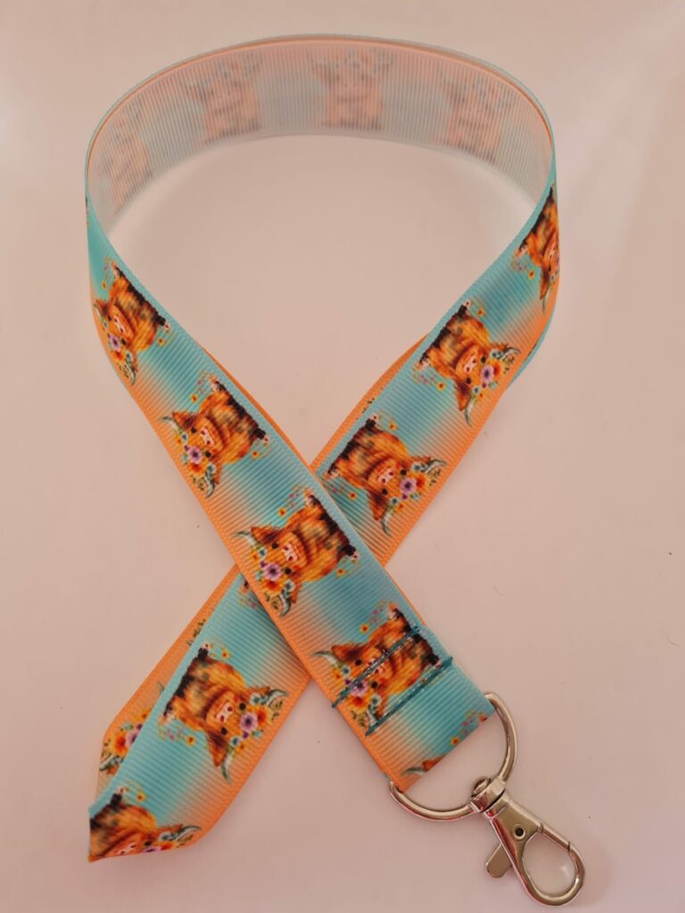 Highland cow print lanyard / Id holder / badge holder ⋆ Spend With Us ...