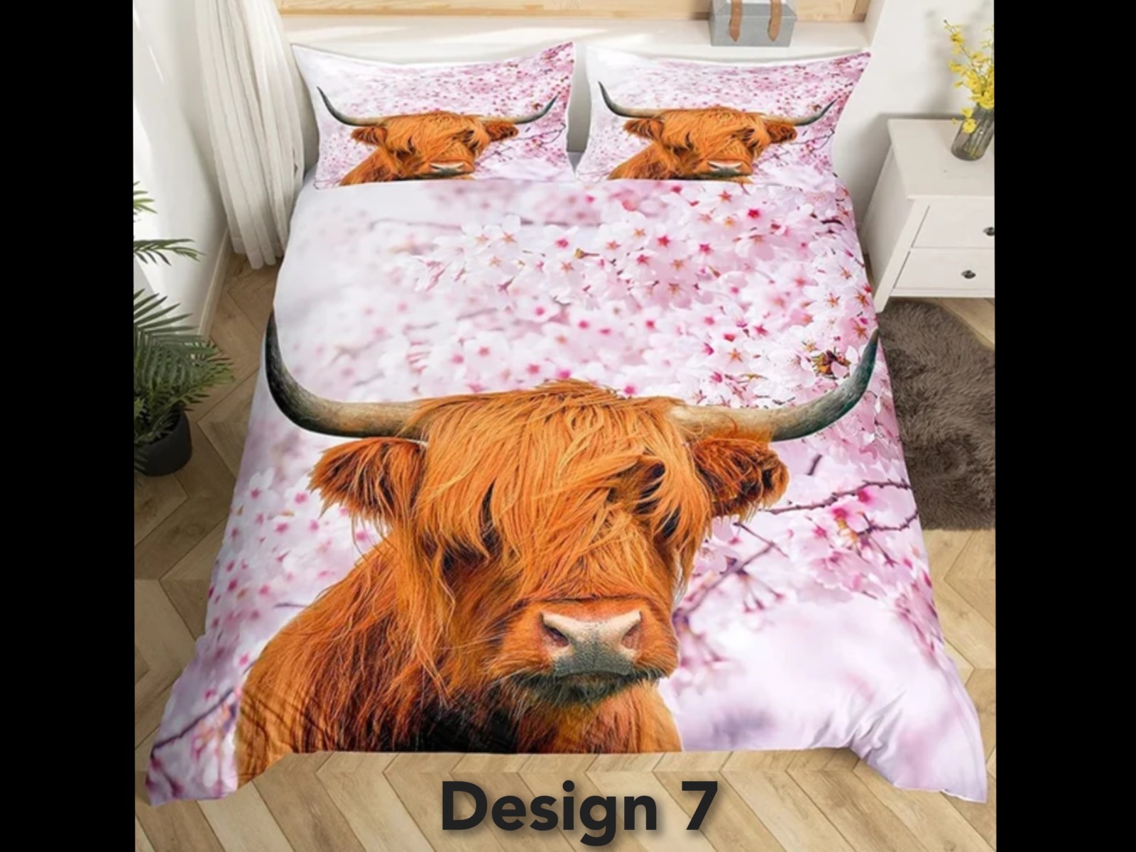 2024 Highland Cow Floral Bedding Sets - 8 Designs ⋆ Spend With Us - Buy ...