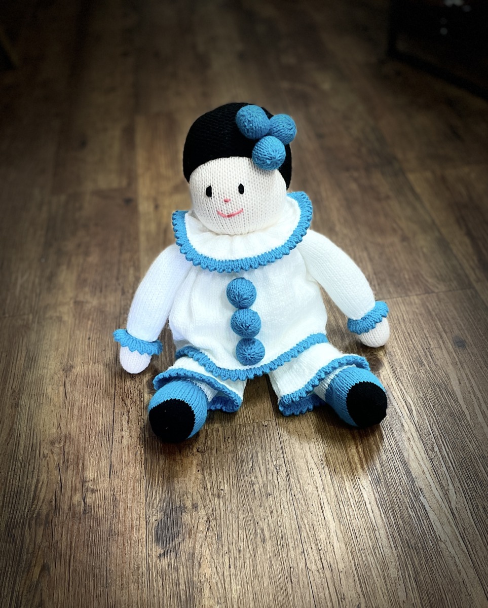 Hand Knitted French Clown in Blue ⋆ Spend With Us - Buy From a Bush ...