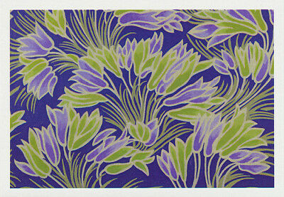 Greeting card lime green and purple Crocus flower pattern by Nancy ...