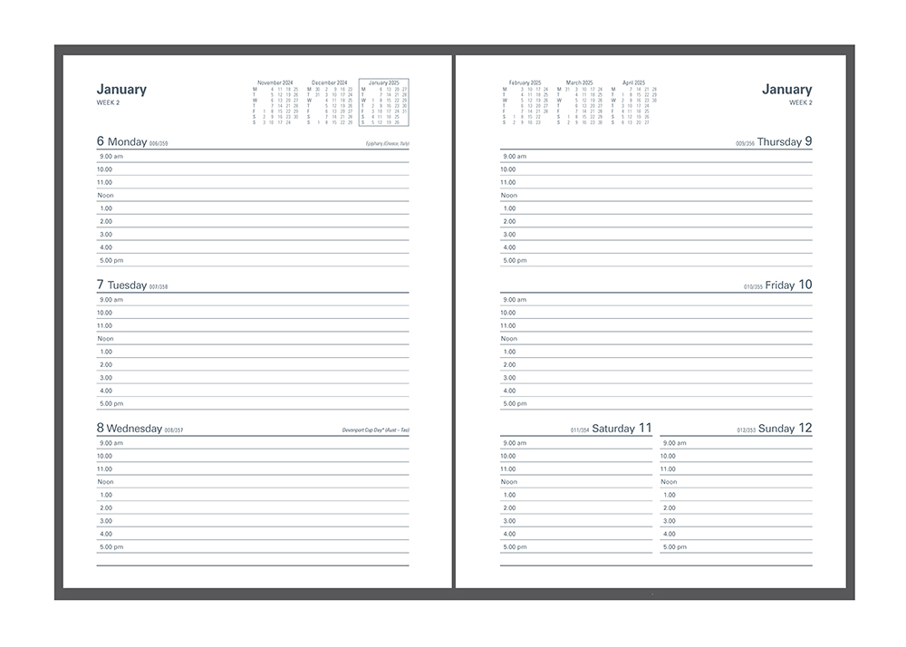 Collins 2024/2025 A5 Diary Financial Year Week To View 38M4 P99 - Black ...