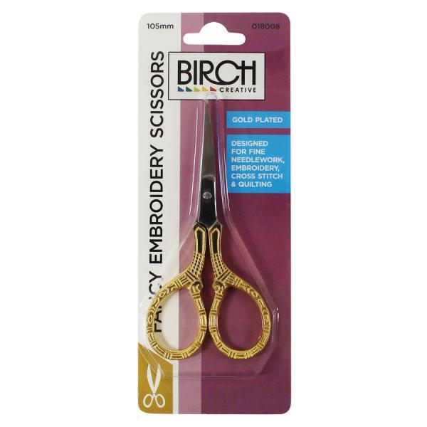 BIRCH Fancy Embroidery Scissors Gold Plated 105mm (4"Inch) - 018008 ⋆ ...