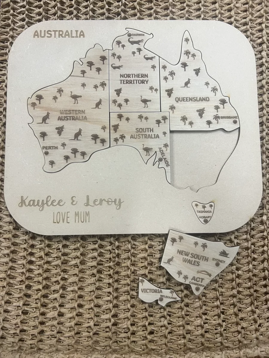 Personalised Australia puzzle ⋆ Spend With Us - Buy From a Bush Business