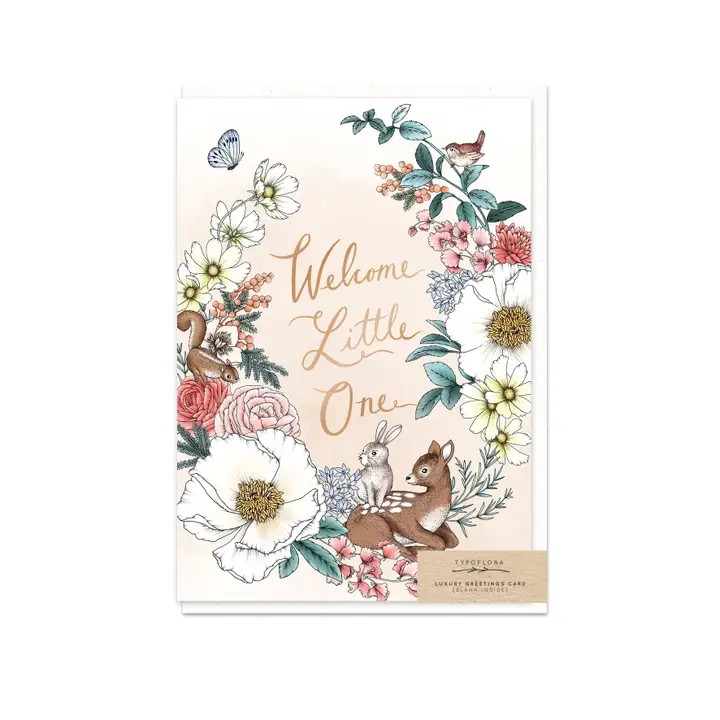 Typoflora Greeting Card | Welcome Little One ⋆ Spend With Us - Buy From ...