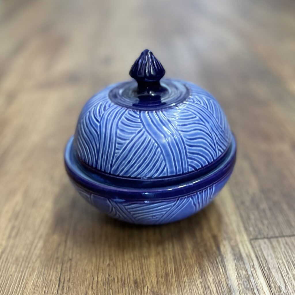 Royal Blue Pottery Jewellery Pot with Lid ⋆ Spend With Us - Buy From a ...