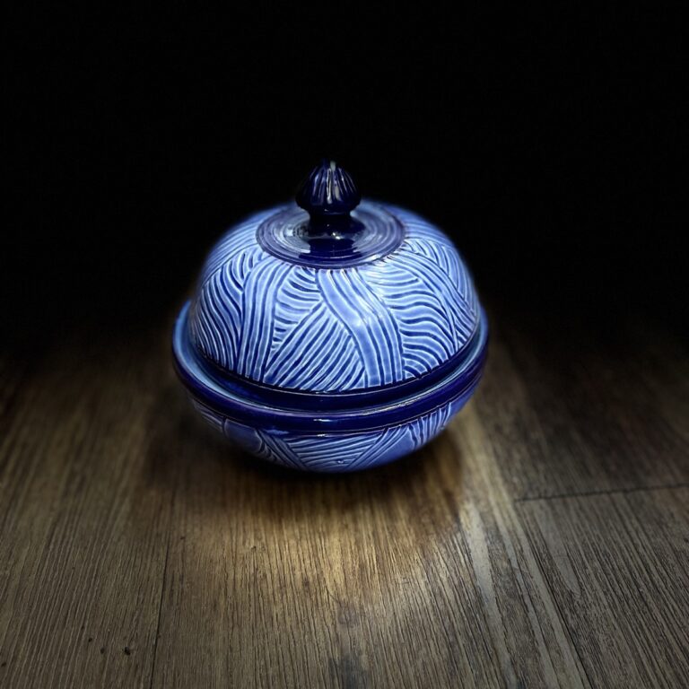 Royal Blue Pottery Jewellery Pot with Lid ⋆ Spend With Us - Buy From a ...