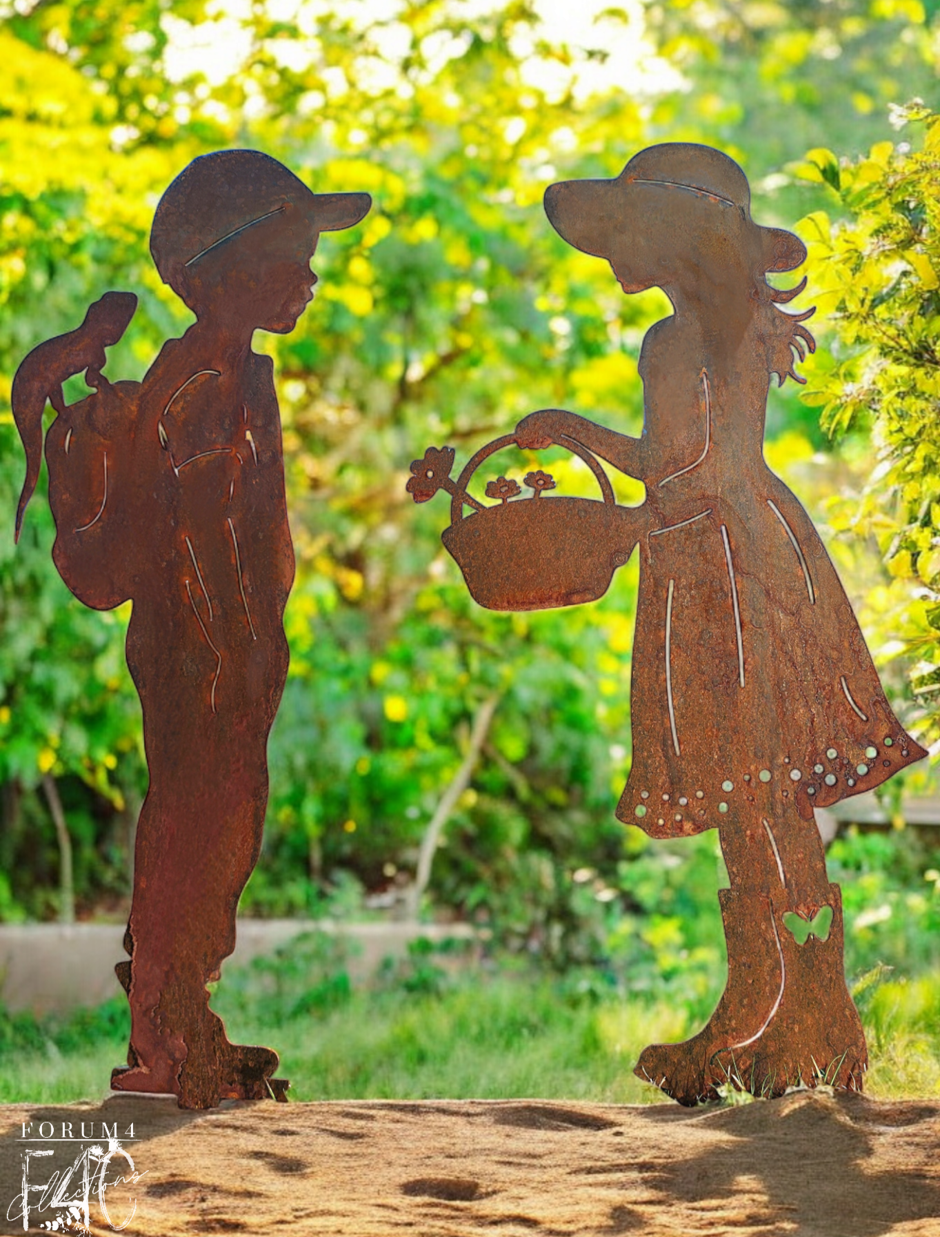 ZANE - BOY WITH LIZARD RUSTY METAL GARDEN STAKE - AUSTRALIAN MADE ⋆ ...