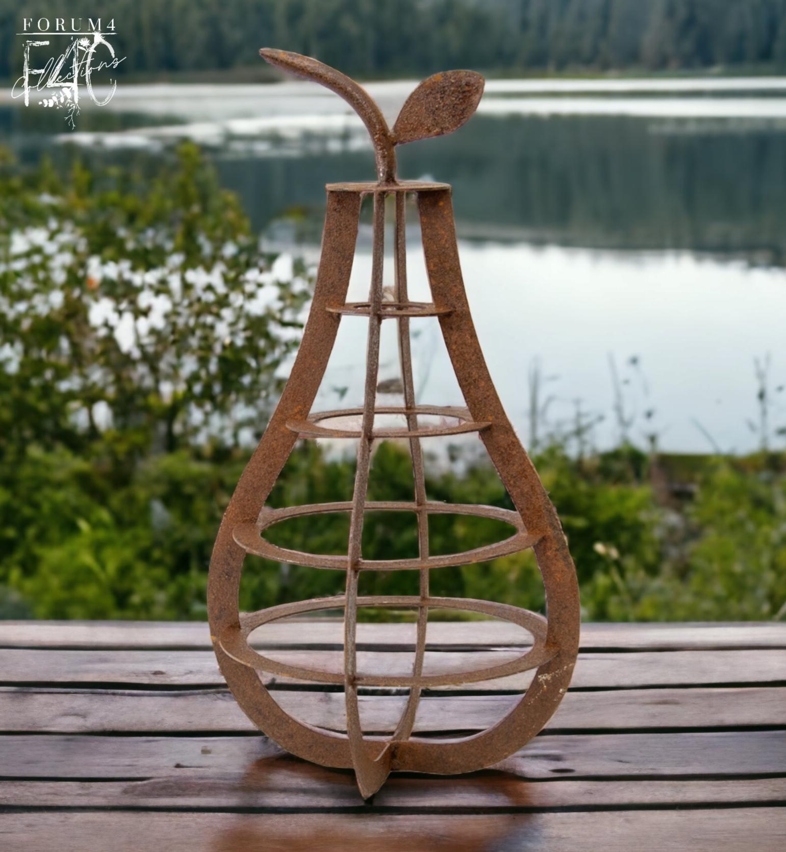 RUSTIC METAL PEAR FRUIT ART ORNAMENT ⋆ Spend With Us - Buy From a Bush ...