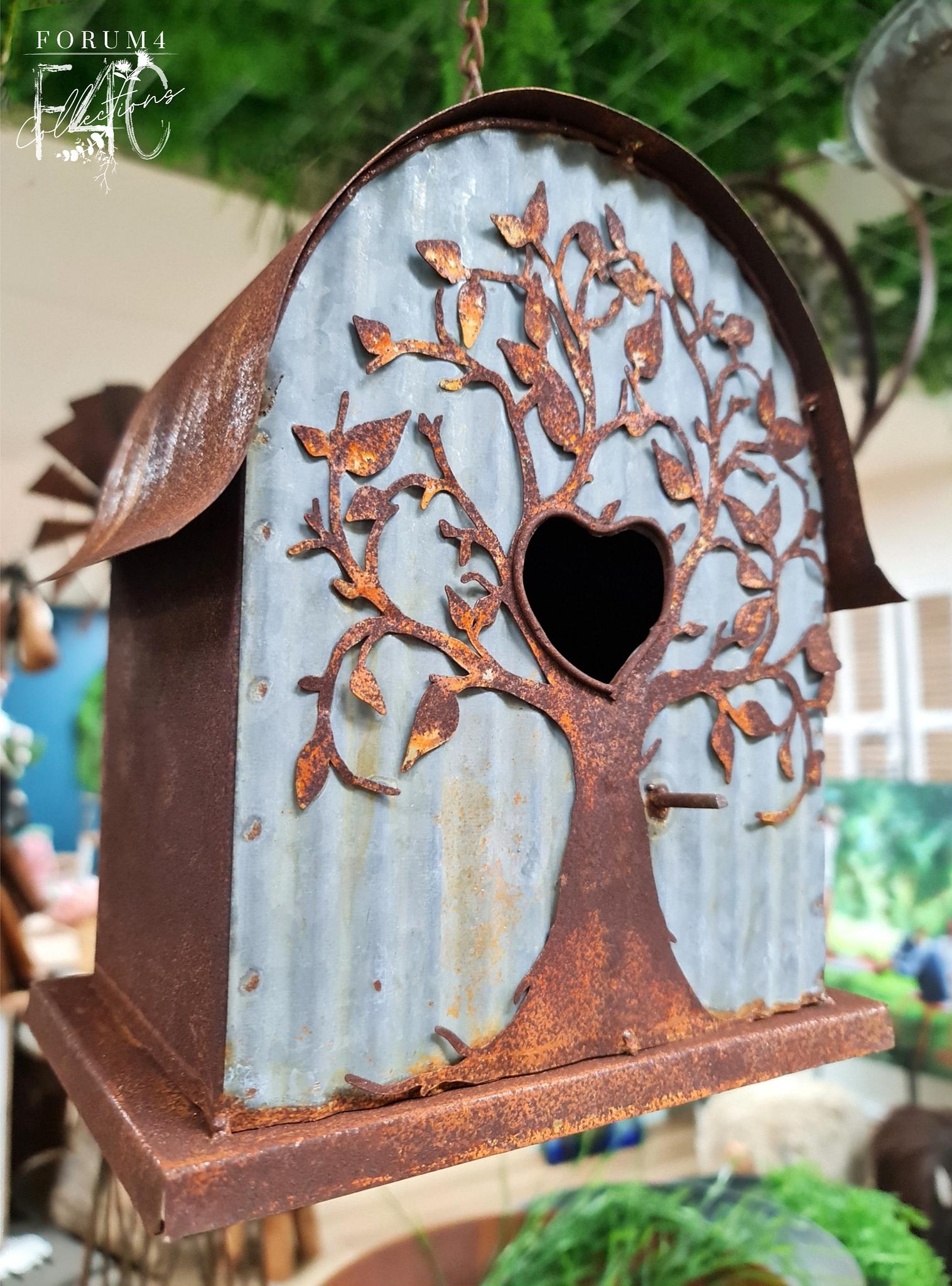 HANGING RUST & GALVANIZED TREE BIRD HOUSE ⋆ Spend With Us - Buy From a ...