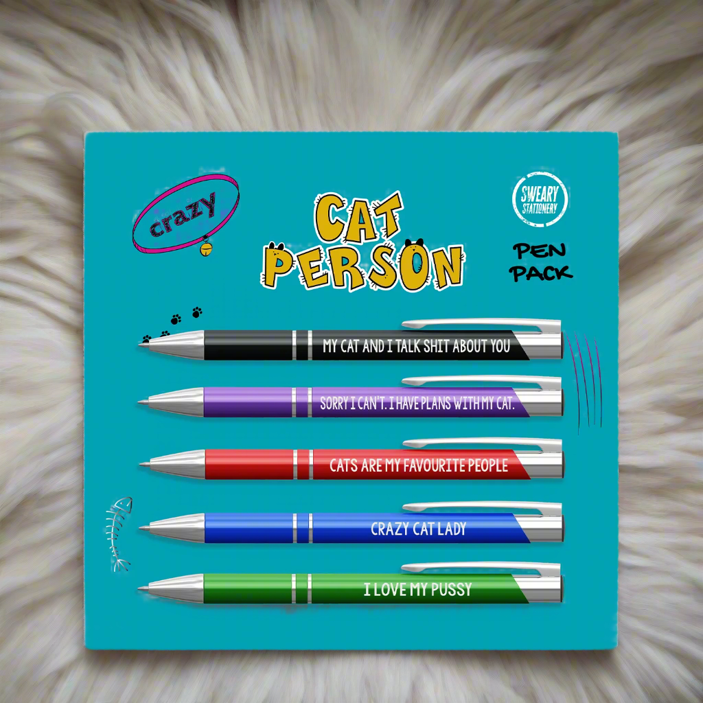 Crazy Cat Person Pen Pack ⋆ Spend With Us - Buy From a Bush Business