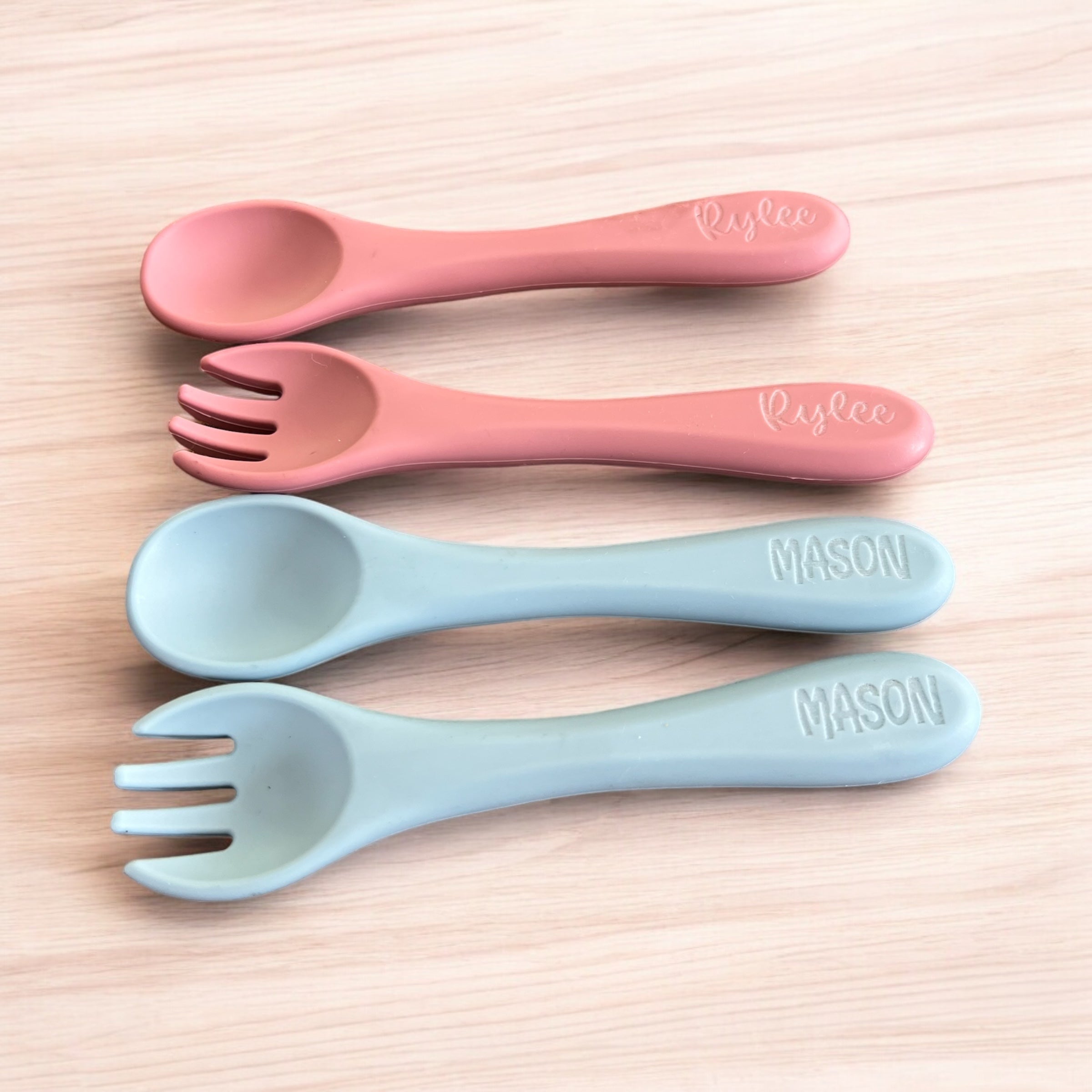 Baby silicone personalised cutlery set ⋆ Spend With Us - Buy From a ...