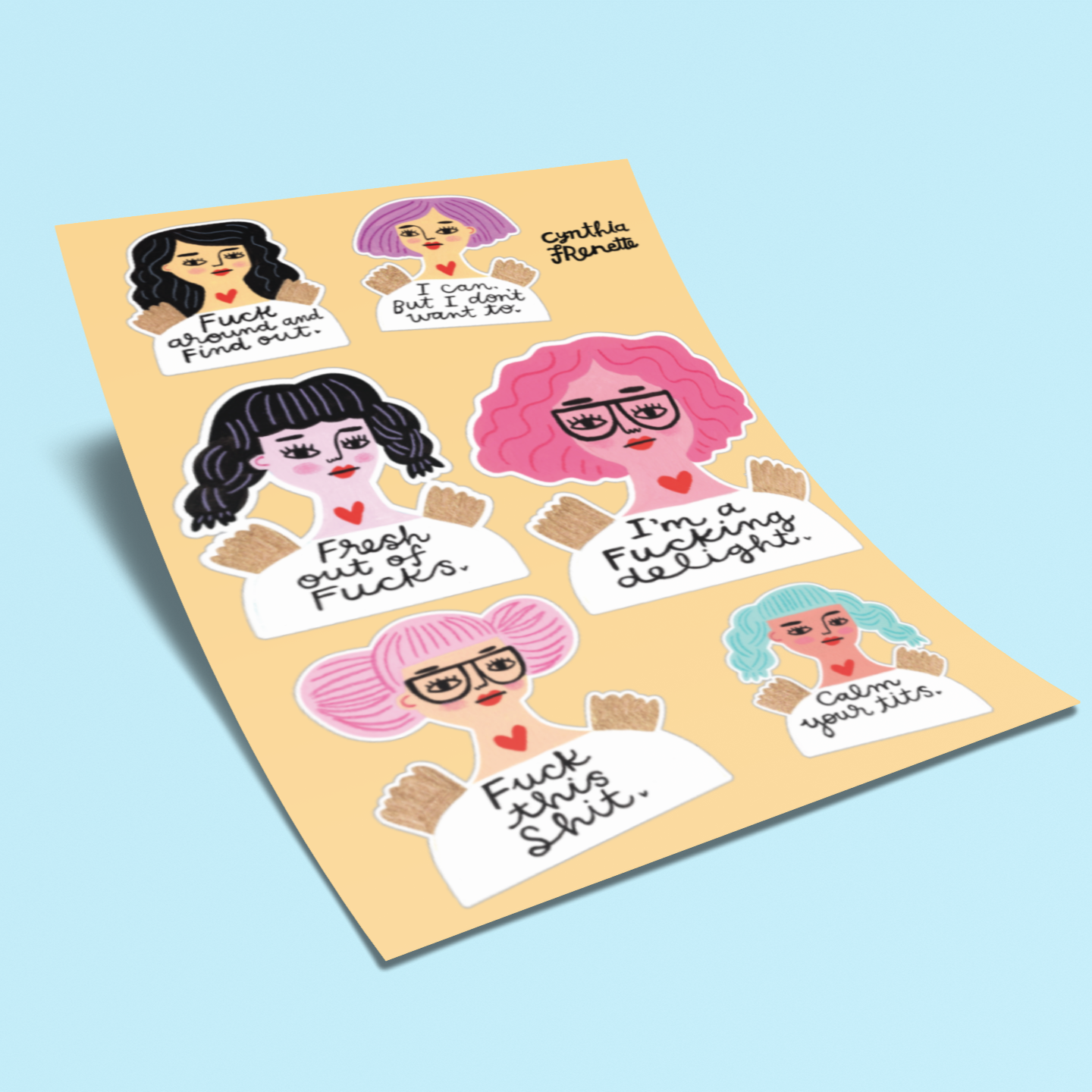 Sweary Affirmations Sticker Set ⋆ Spend With Us - Buy From a Bush Business