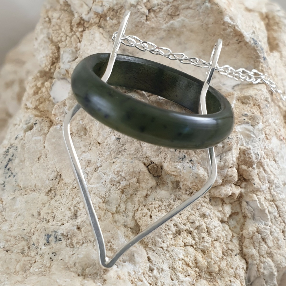 Sterling Silver Ring Keeper with Australian Cowell Jade Ring ⋆ Spend ...