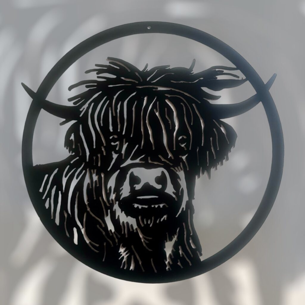 Highland Cow Wall Sign ⋆ Spend With Us - Buy From a Bush Business