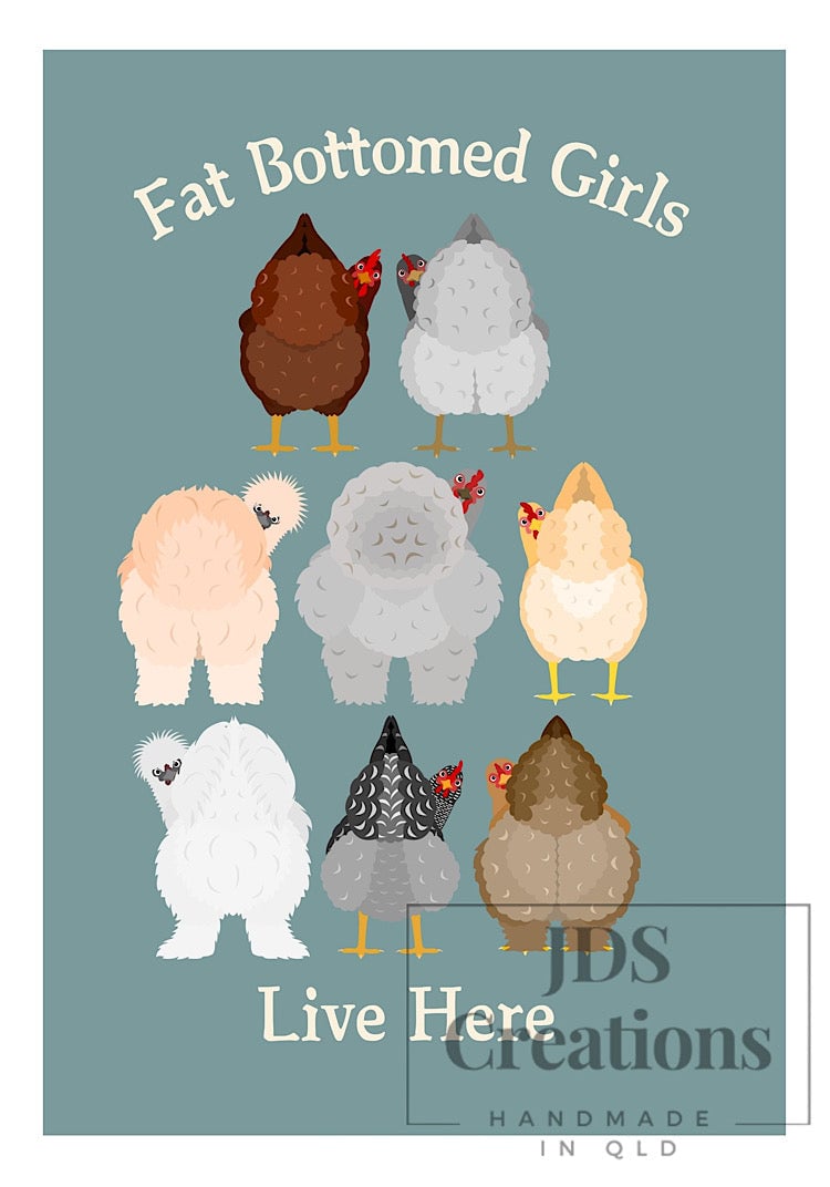 Fat Bottomed Girls Teatowel ⋆ Spend With Us - Buy From a Bush Business ...