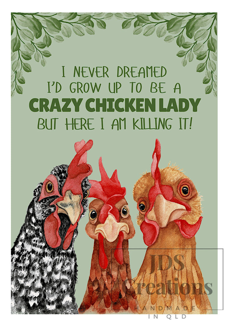 Crazy Chicken Lady Teatowel ⋆ Spend With Us - Buy From a Bush Business
