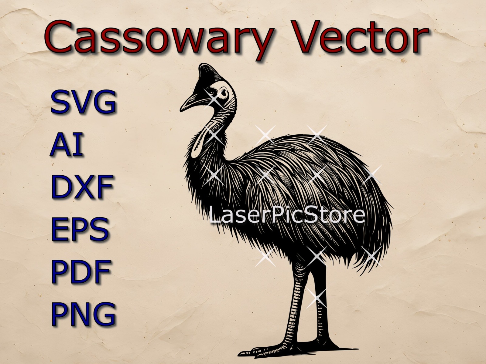 Cassowary Vector File ⋆ Spend With Us - Buy From a Bush Business