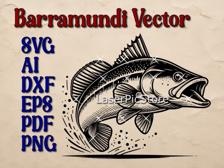 Jumping Barramundi Vector File ⋆ Spend With Us - Buy From a Bush Business